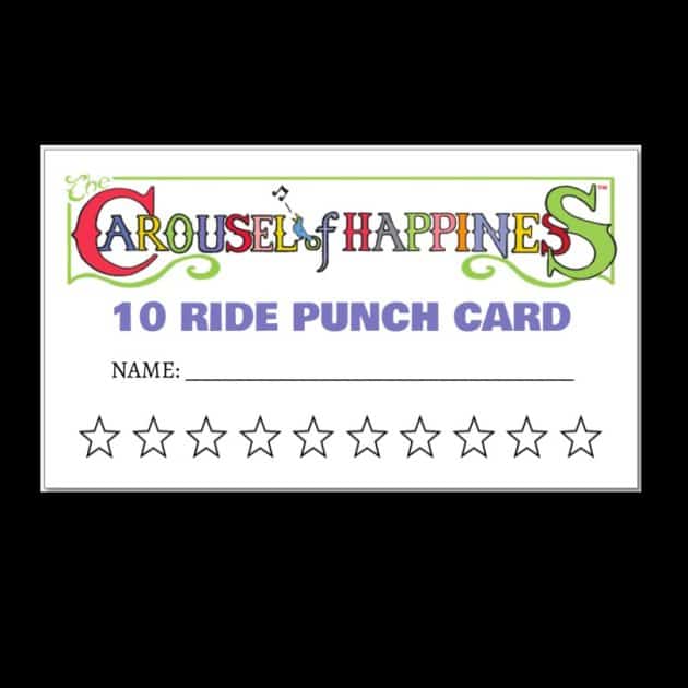 10-Ride Punch Card – Carousel of Happiness, Nederland Colorado