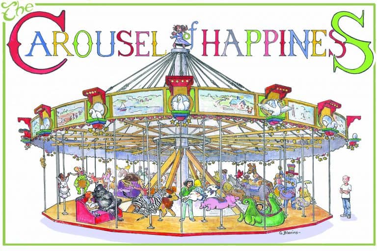 Illustrated Poster – Carousel of Happiness, Nederland Colorado